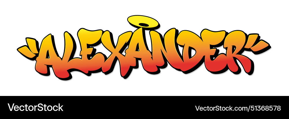 Alexander name in graffiti style Royalty Free Vector Image
