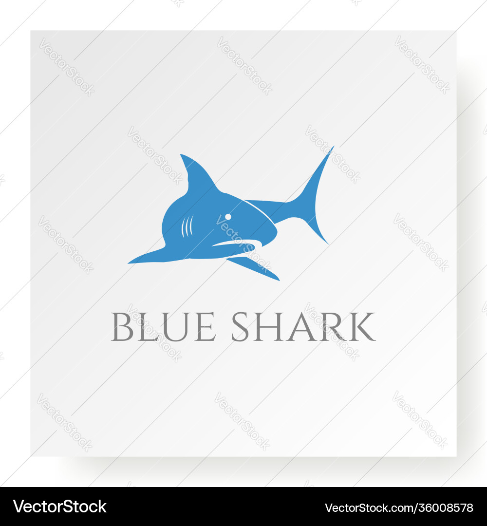 Blue shark logo design Royalty Free Vector Image