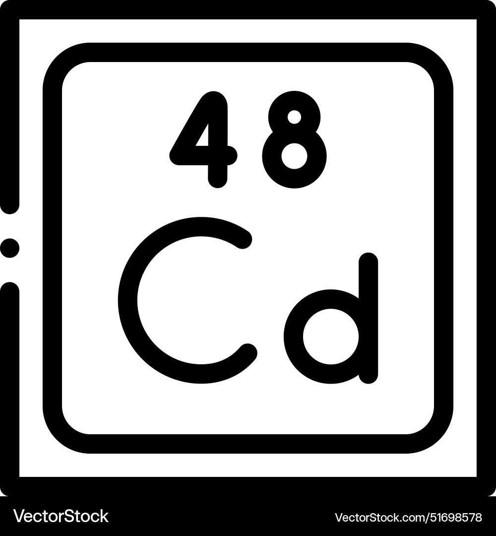 Cadmium icon thin linear style design isolated Vector Image