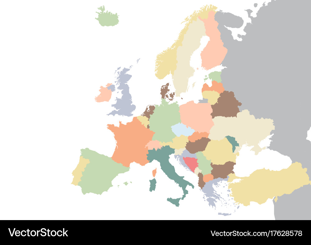 Colorful Europe Map Royalty Free Vector Image - VectorStock
