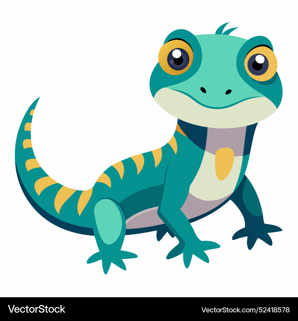 Draco lizard runs kawaii Royalty Free Vector Image