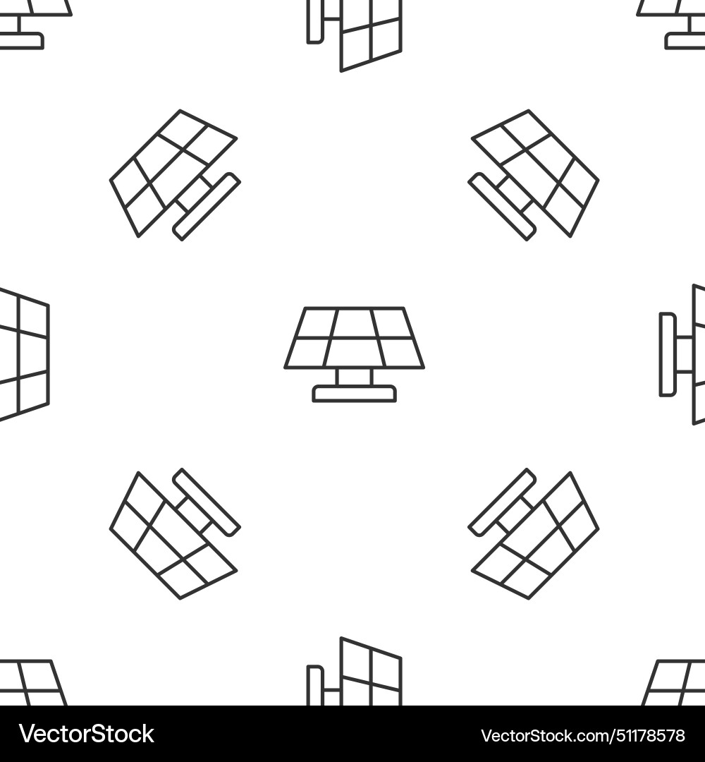 Grey line solar energy panel icon isolated Vector Image
