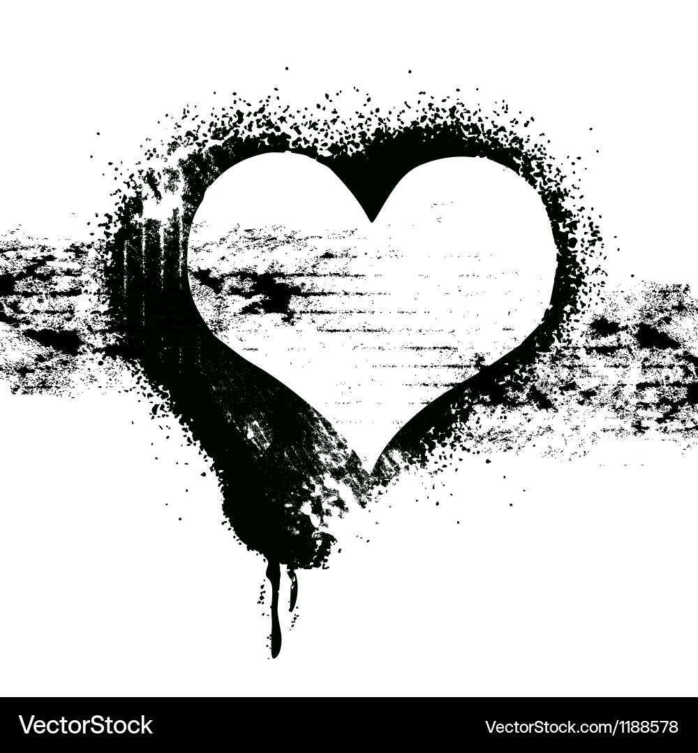 Grunge Heart Splatter Symbol Royalty Free Vector Image