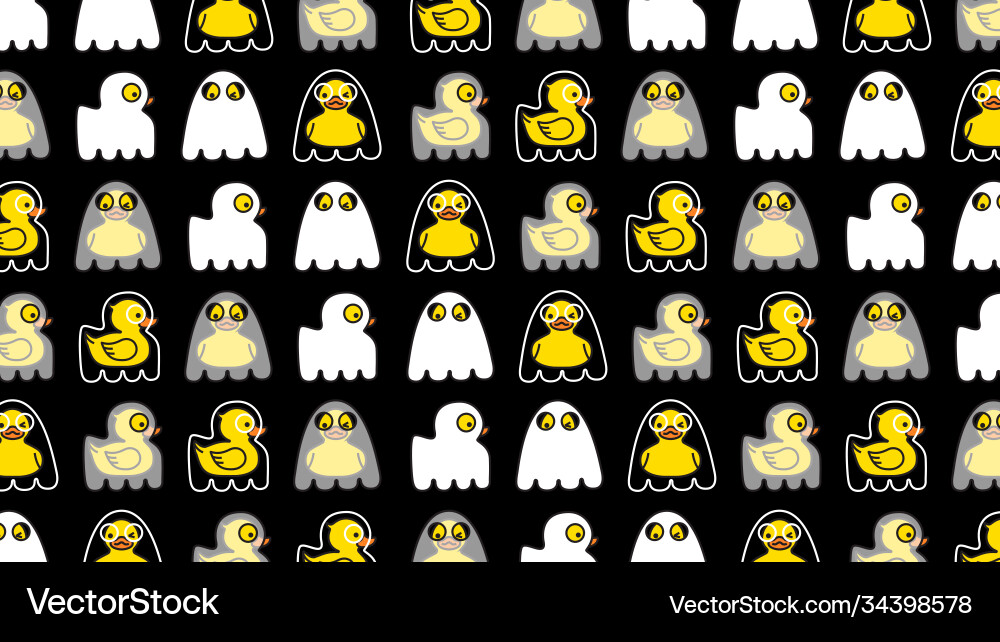 Halloween Duck & Ghost Pattern Royalty Free Vector Image