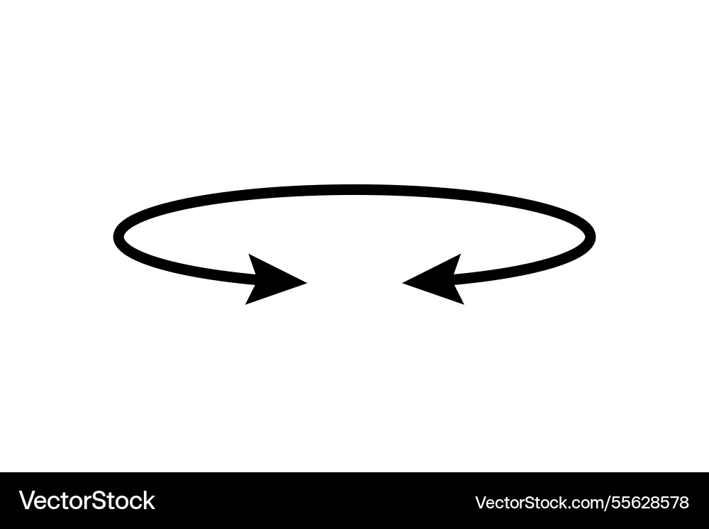 Oval circle double arrow icon ellipse orbit line Vector Image