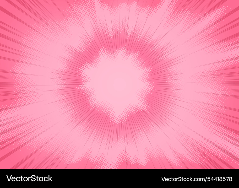 Radial pink speed lines for comic book Royalty Free Vector