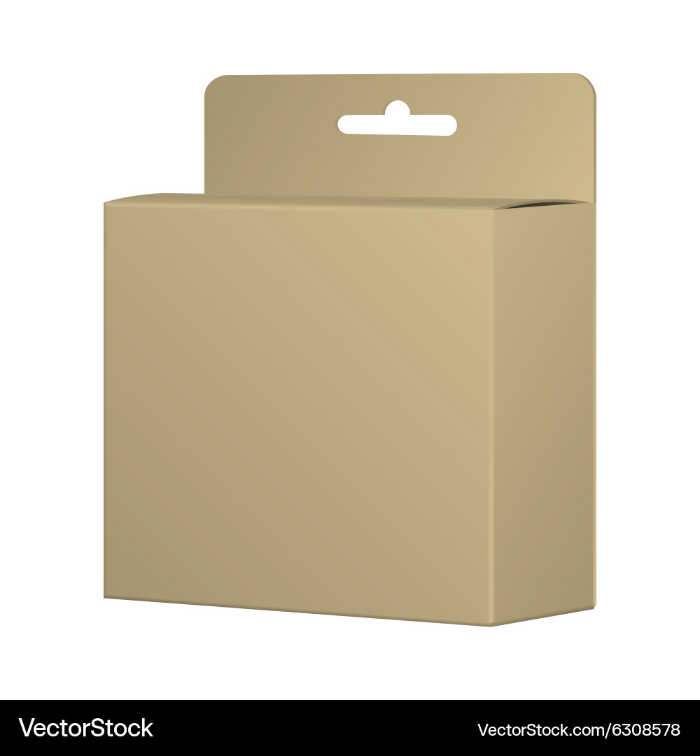 Realistic recycled card product package box mockup