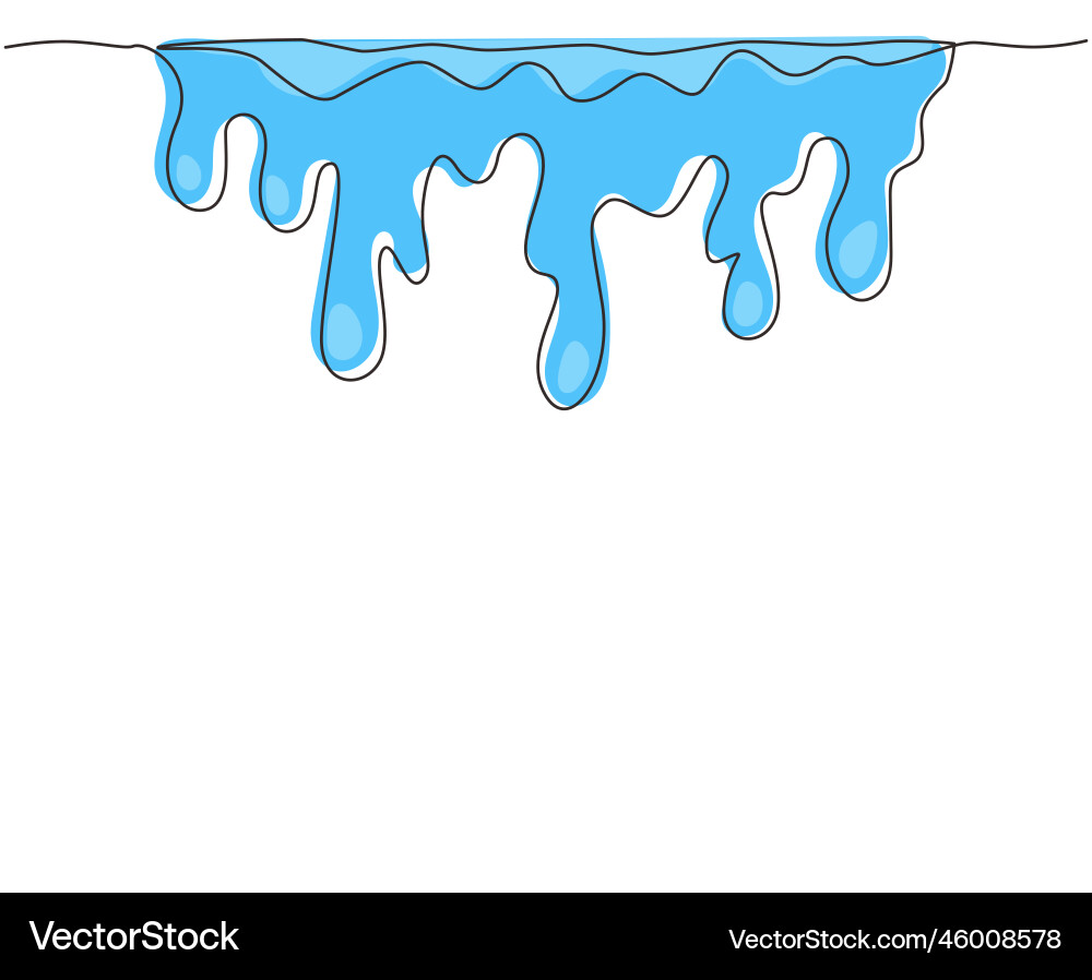 Single continuous line drawing drip and flow Vector Image
