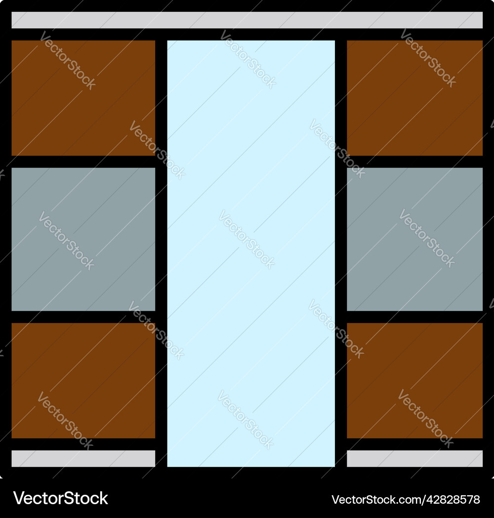 Wardrobe closet icon Royalty Free Vector Image