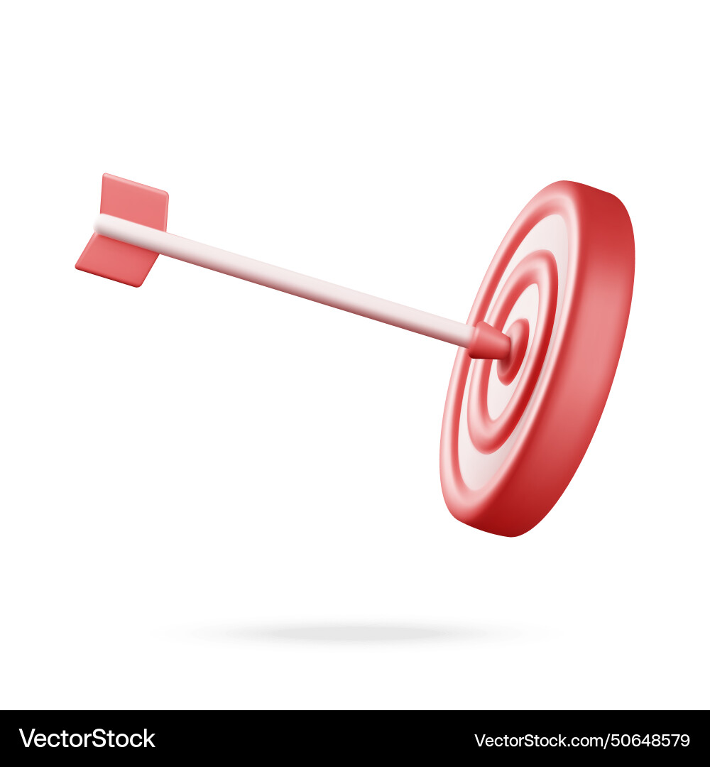 3d target with arrow in center icon Royalty Free Vector