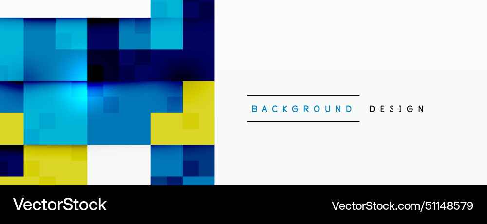 A blue and yellow background with squares Vector Image