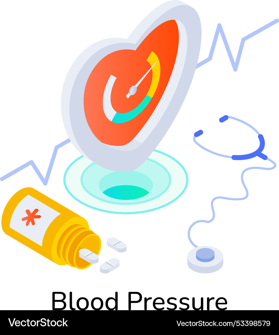 Basic rgbblood pressure icon in isometric style Vector Image