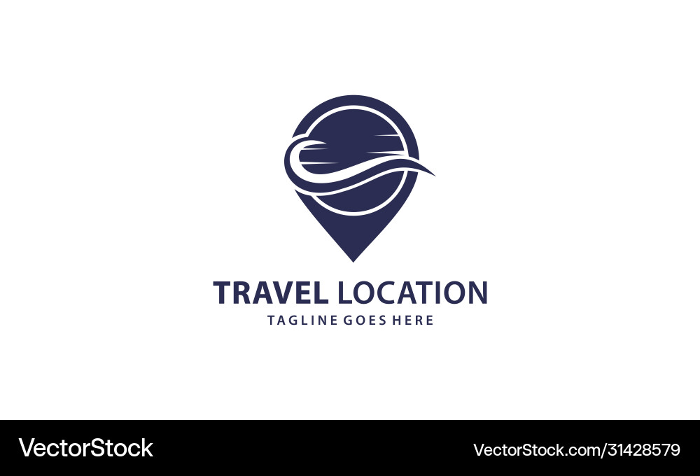 Creative and professional map pin for travel logo Vector Image