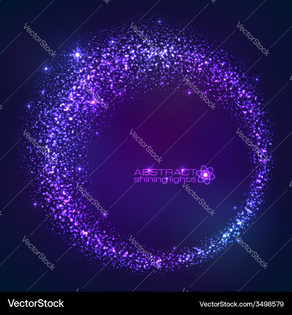 Dark Blue Star Dust Magic Frame Royalty Free Vector Image