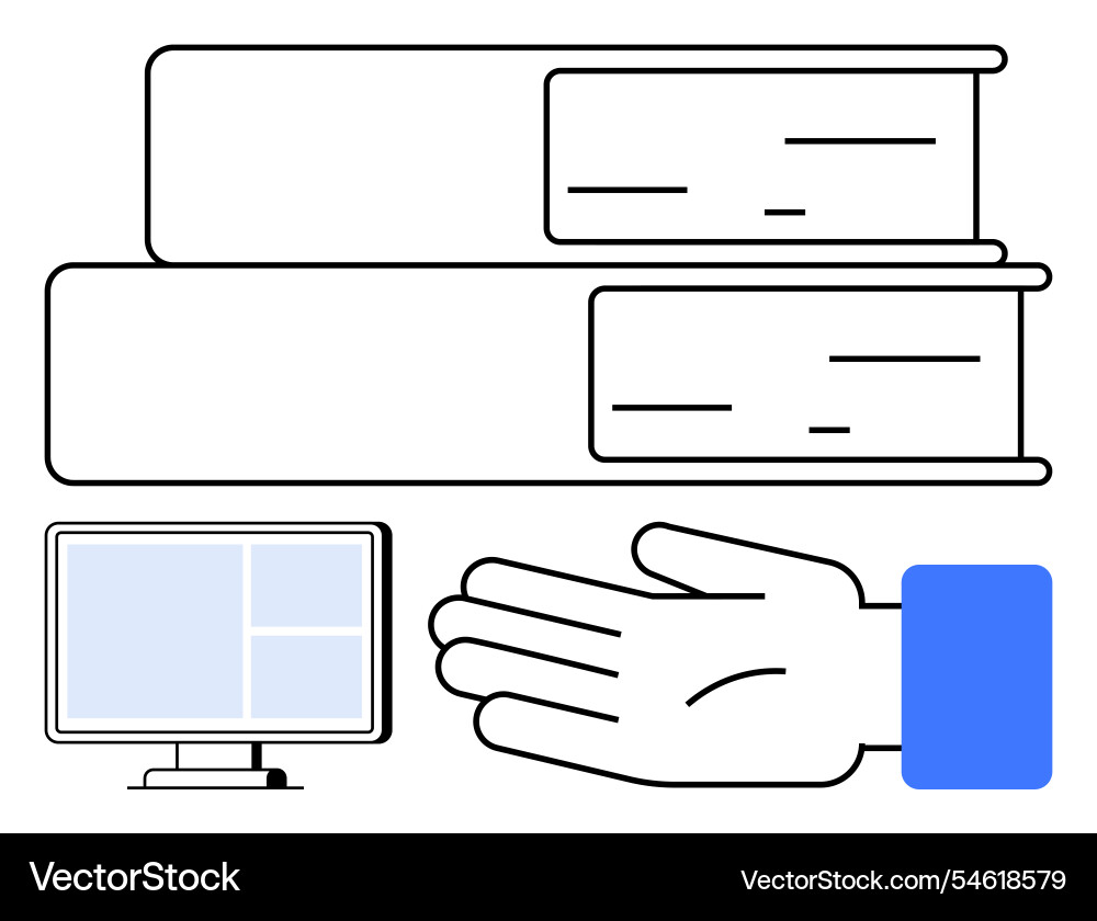Digital learning and knowledge transfer books Vector Image