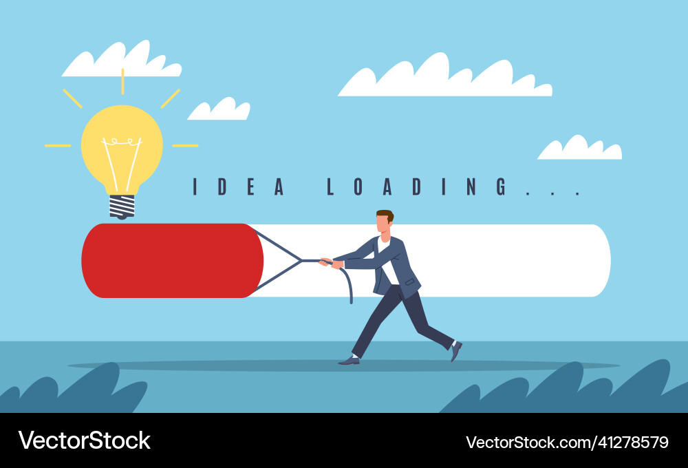 Effort slow progress of idea achieving Royalty Free Vector
