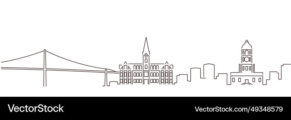 Halifax dark line simple minimalist skyline Vector Image