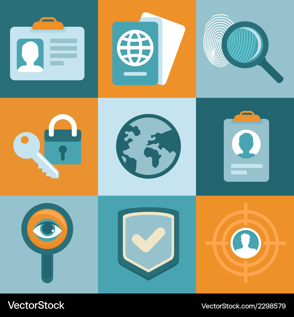 Identification concepts in flat style Royalty Free Vector