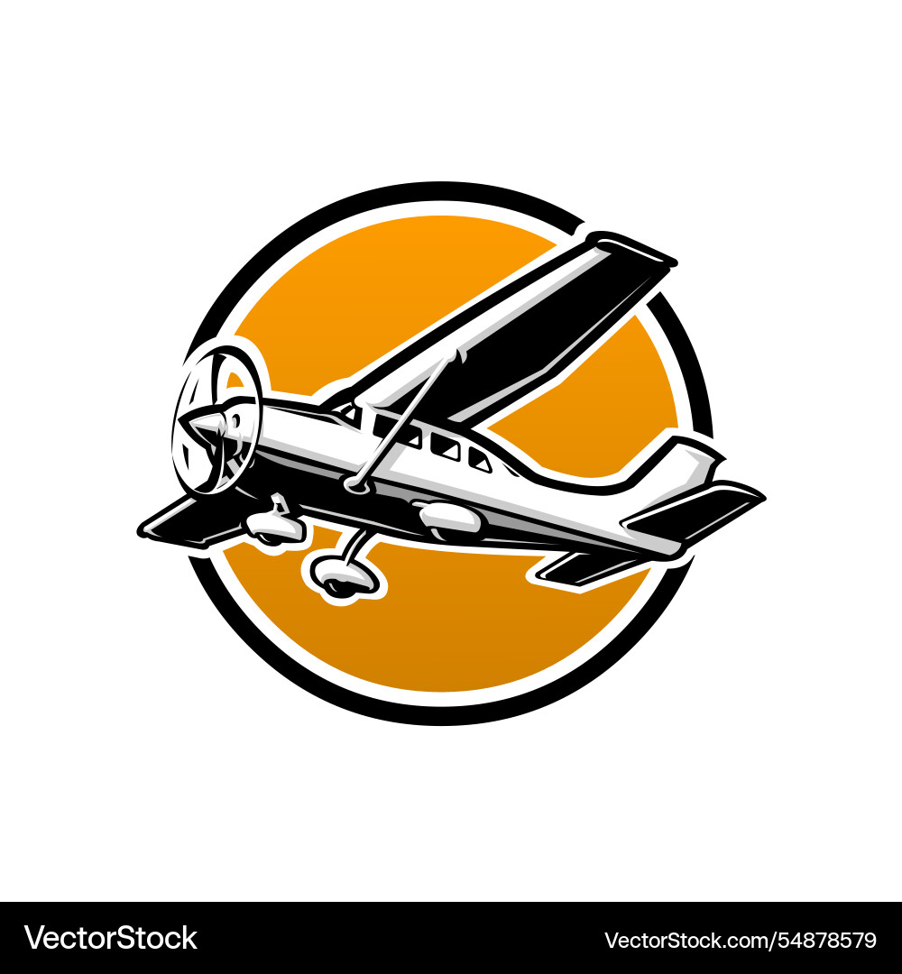 Light aircraft plane isolated Royalty Free Vector Image