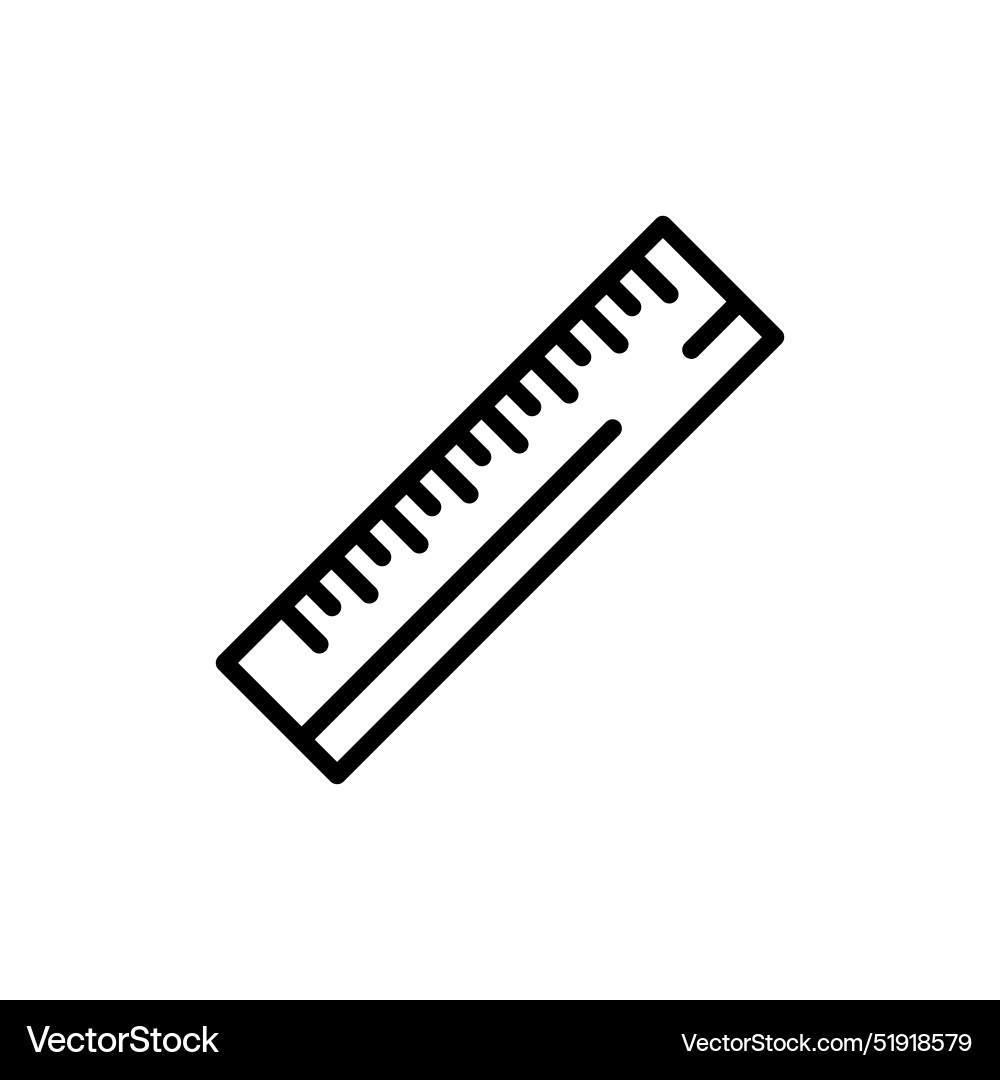 Ruler icon outline set collection or pack Vector Image