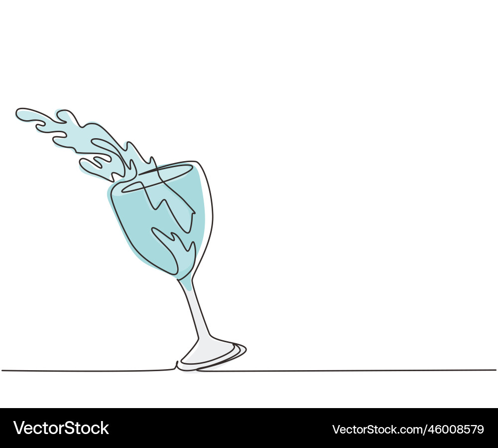 Single continuous line drawing water splashing Vector Image