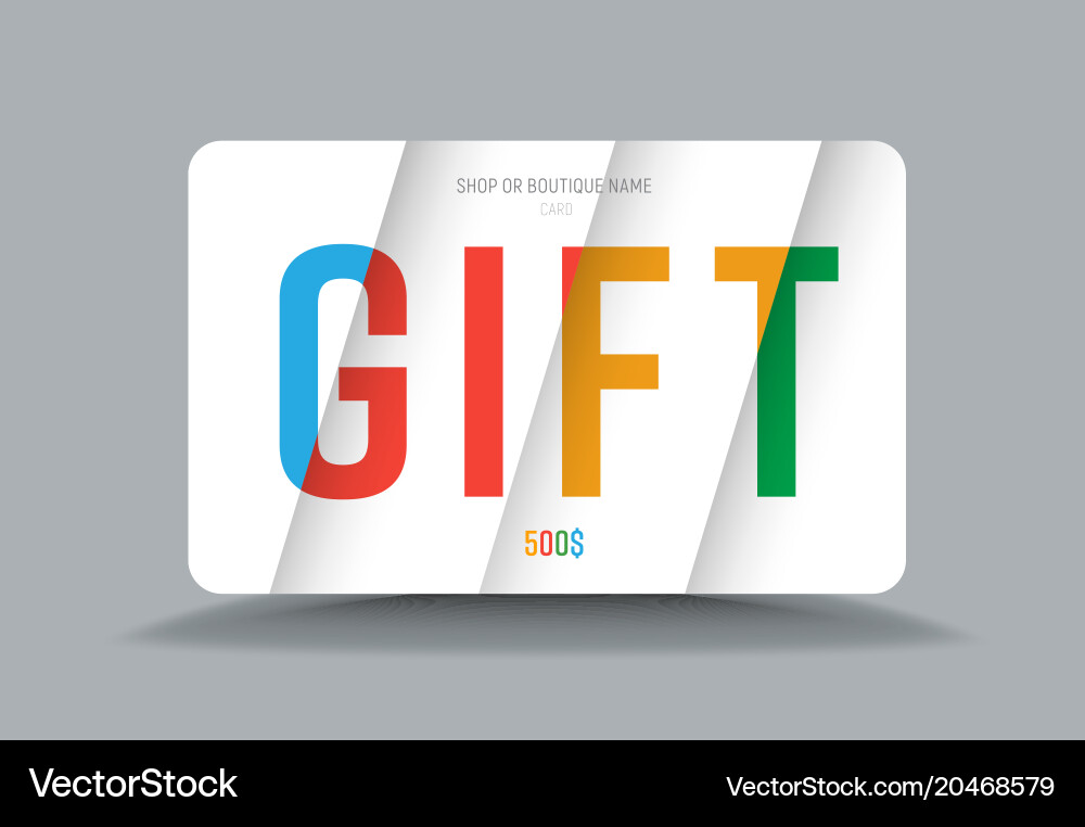 Template a gift card white color Royalty Free Vector Image