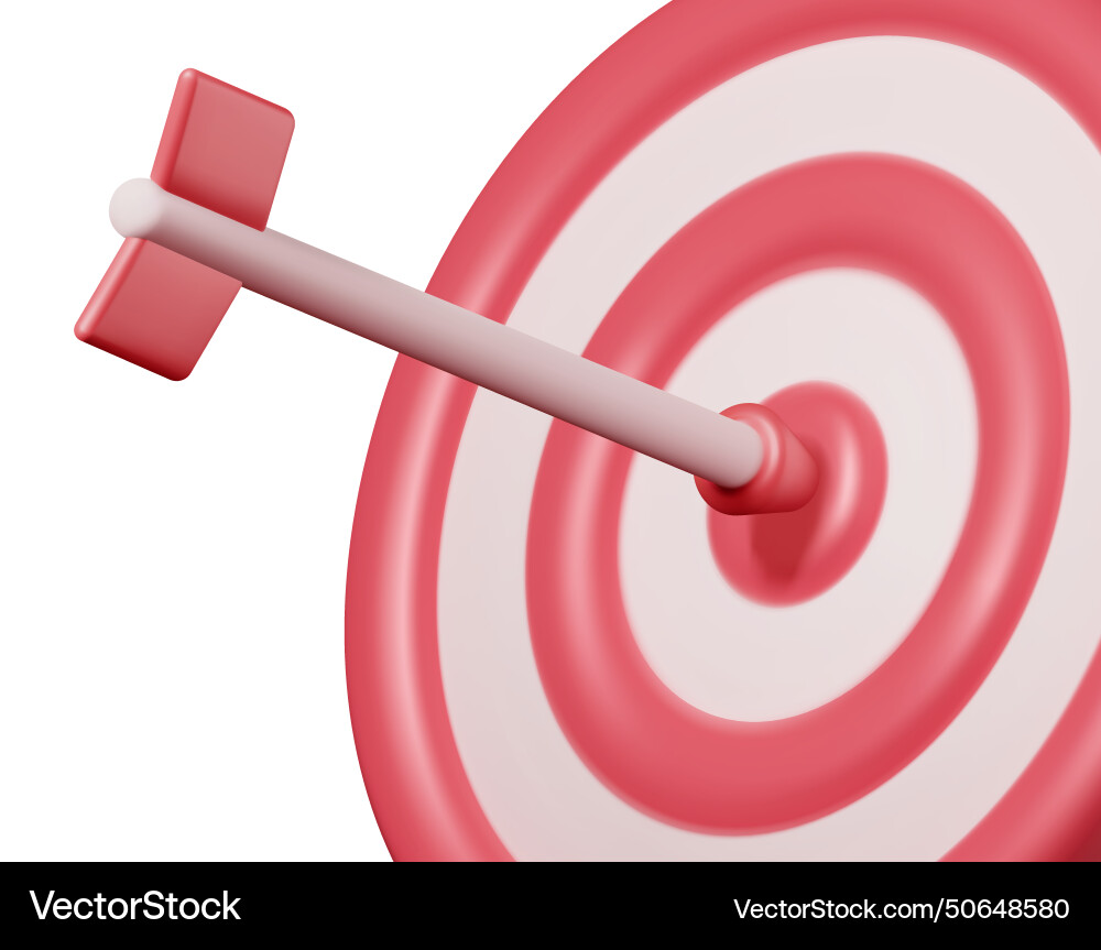 3d target with arrow in center icon Royalty Free Vector