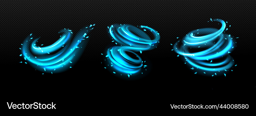 Abstract blue swirls tornado wind effect Vector Image