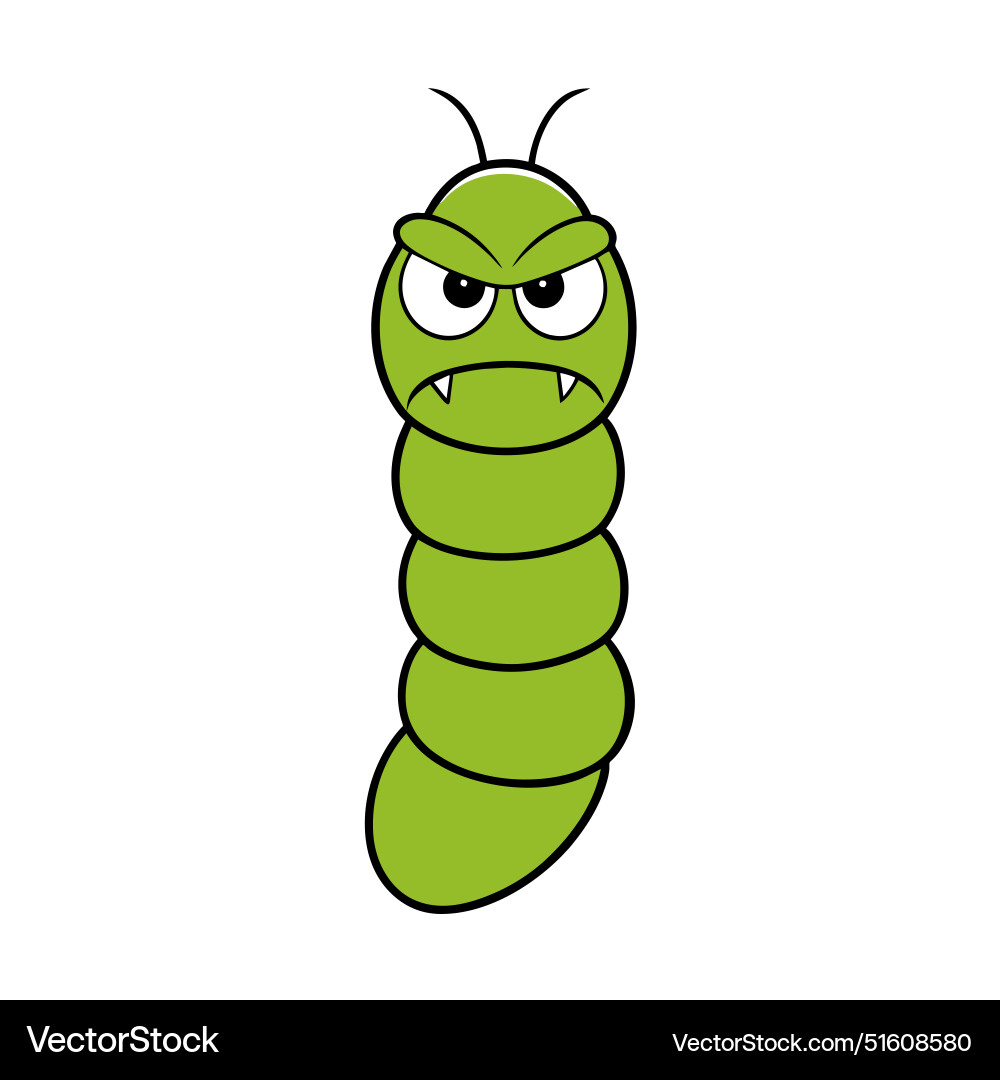Bamboo worm angry icon Royalty Free Vector Image