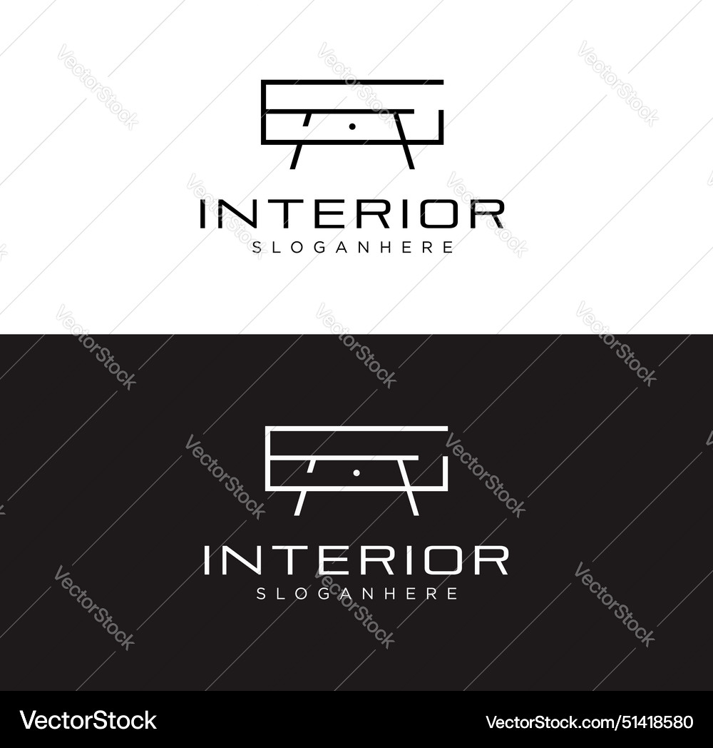 Continuous lines interior cupboard logo icon idea Vector Image