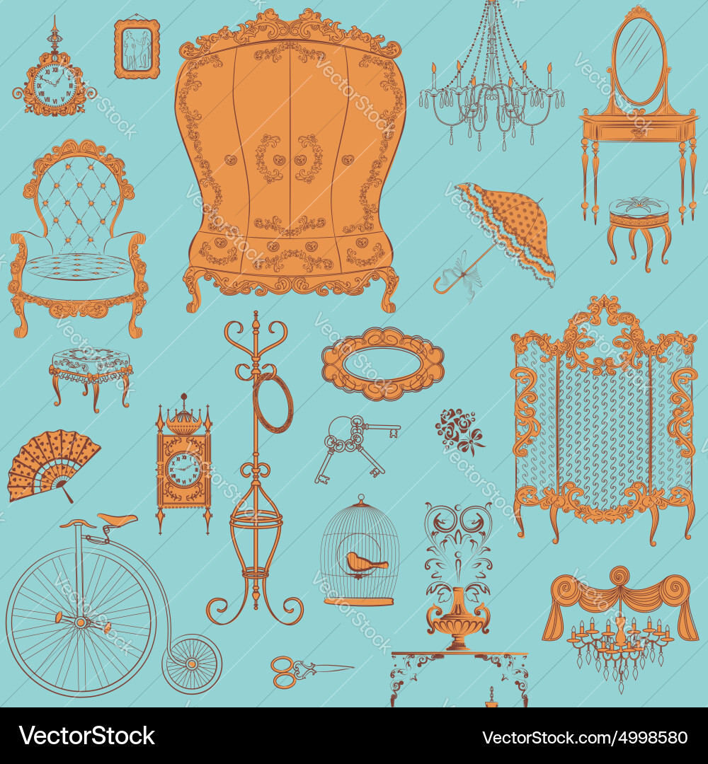 Furniture pattern Royalty Free Vector Image - VectorStock