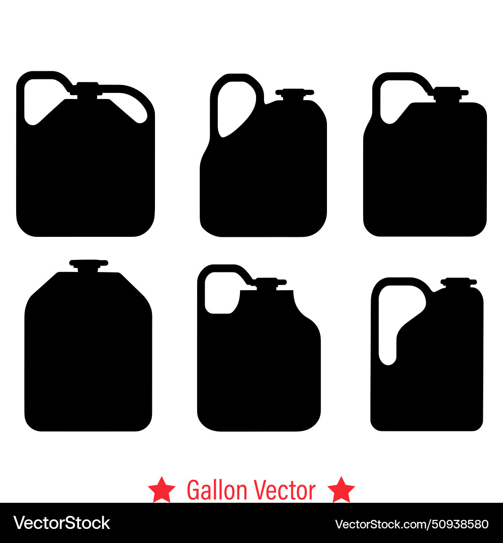 Gallon silhouette set essential graphics for Vector Image