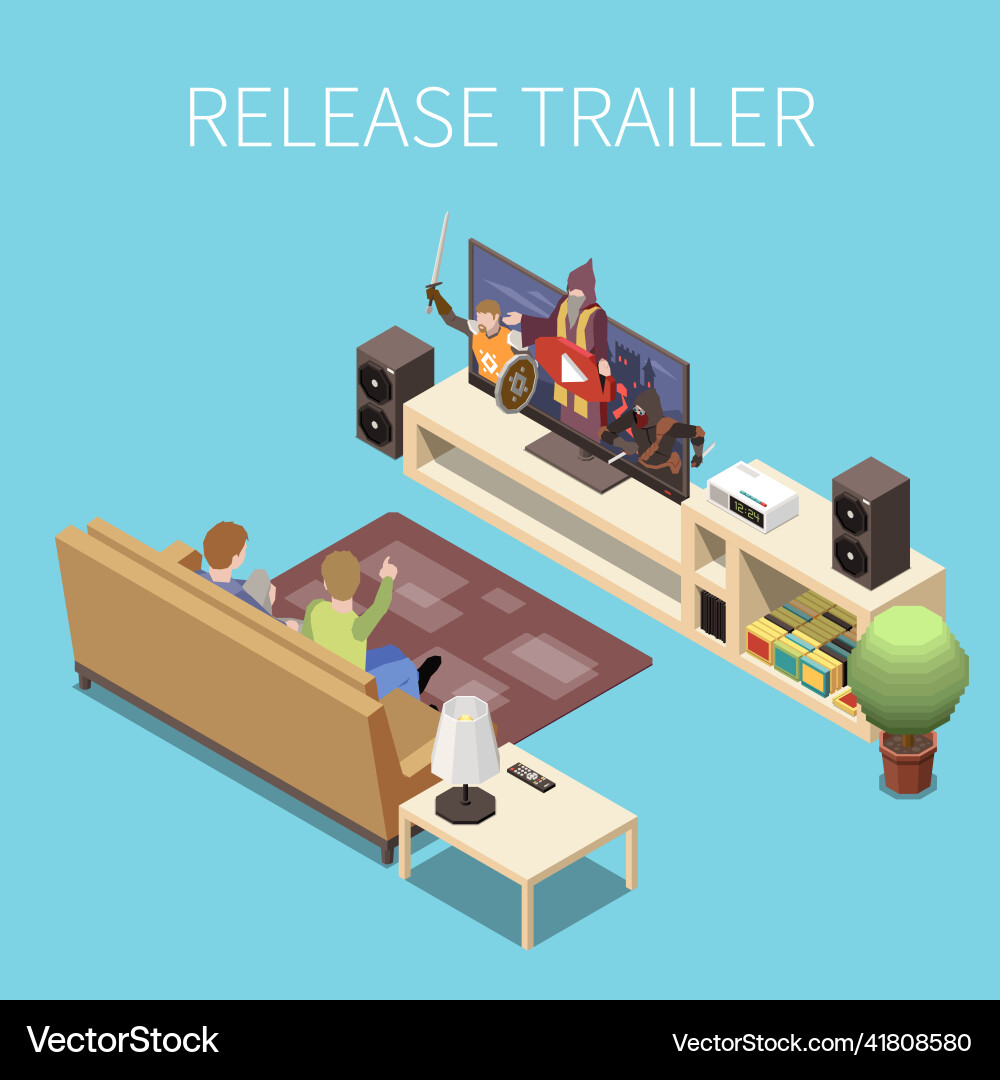 Game development isometric concept Royalty Free Vector Image