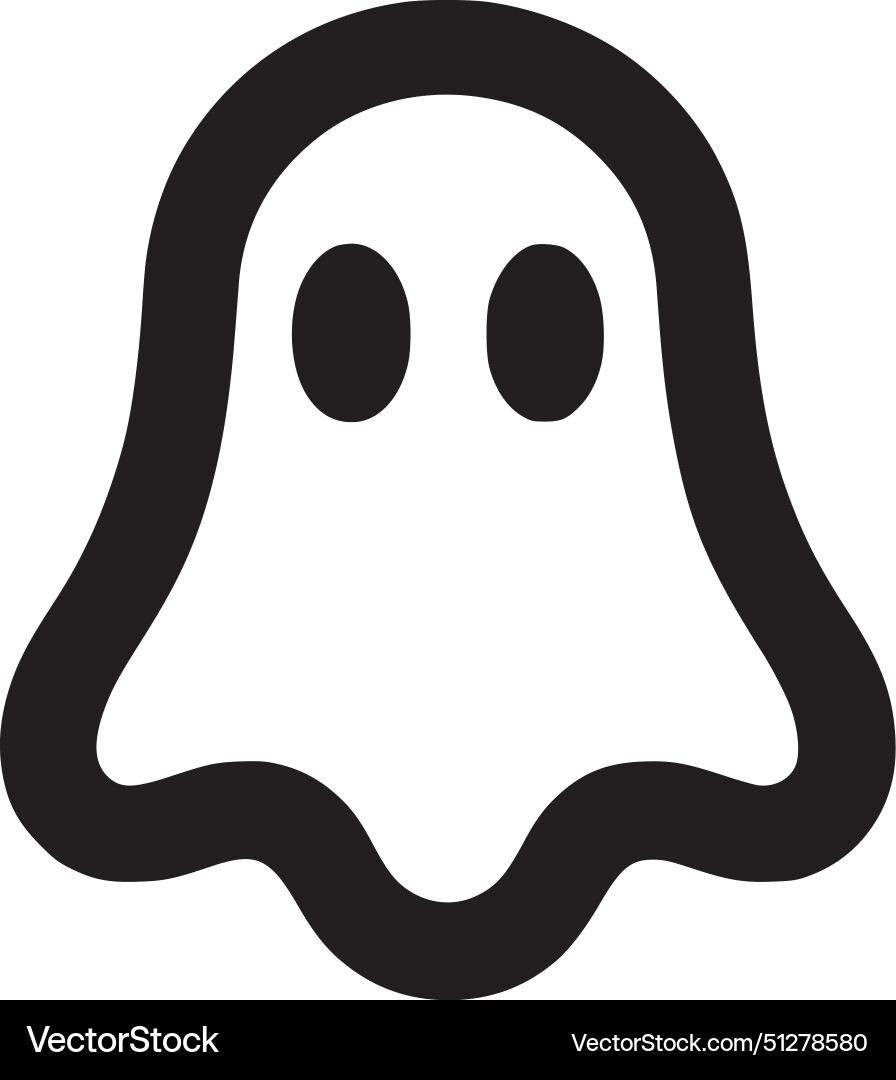 Ghost - minimalist and flat logo Royalty Free Vector Image