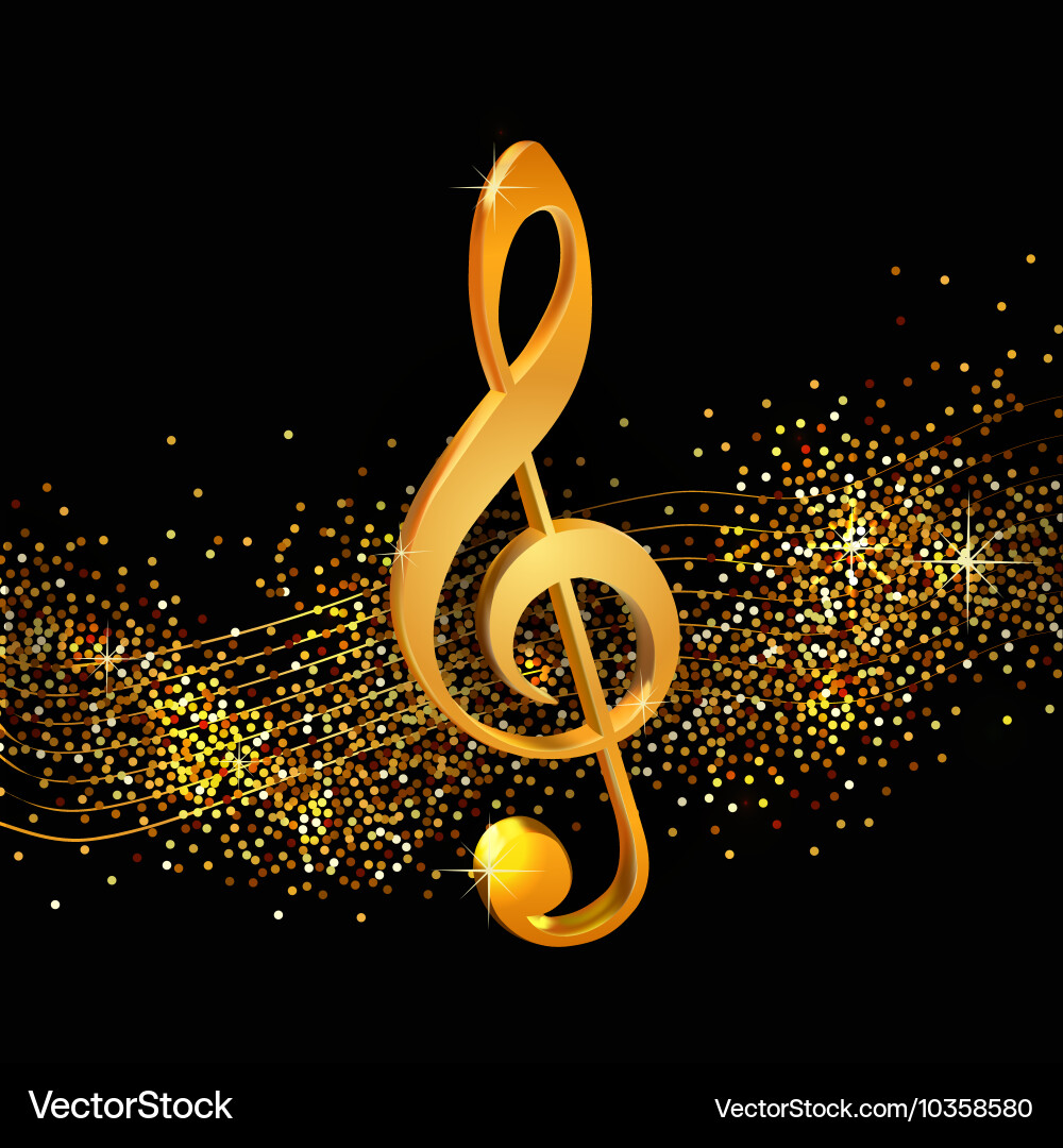 Golden Treble Clef Royalty Free Vector Image - VectorStock