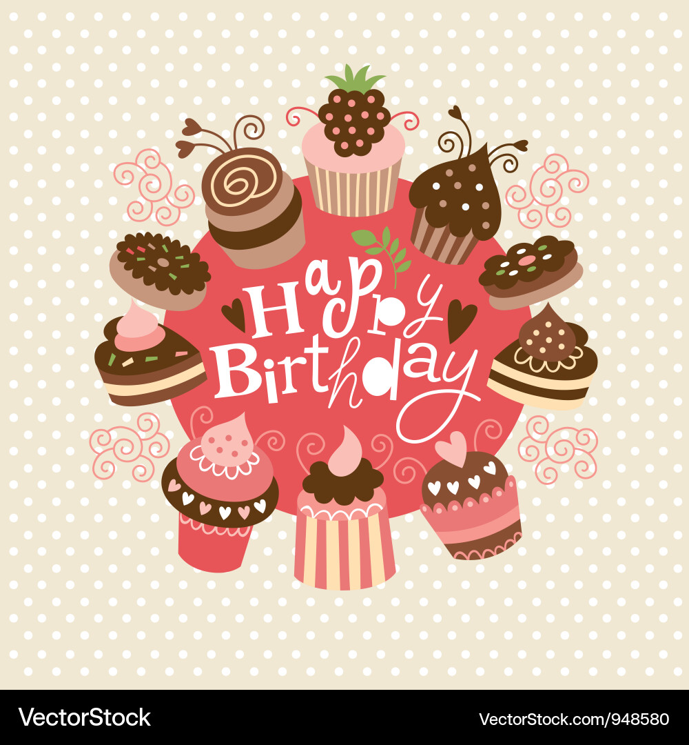 Greeting birthday card Royalty Free Vector Image