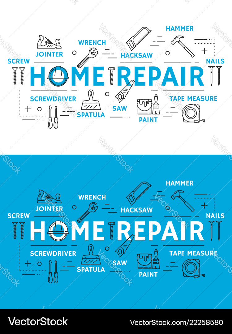 Home repair tools and equipment Royalty Free Vector Image