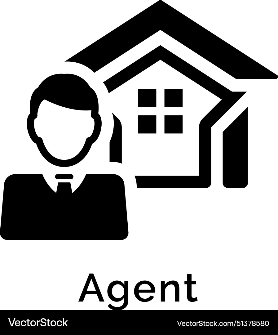 Real estate agent flat icon Royalty Free Vector Image