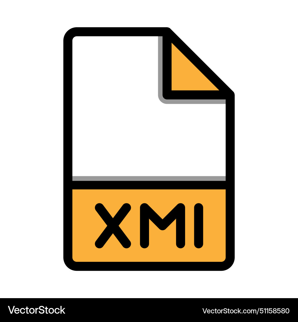 Xml file type format icon extension document Vector Image Xml file type format icon extension document Vector Image