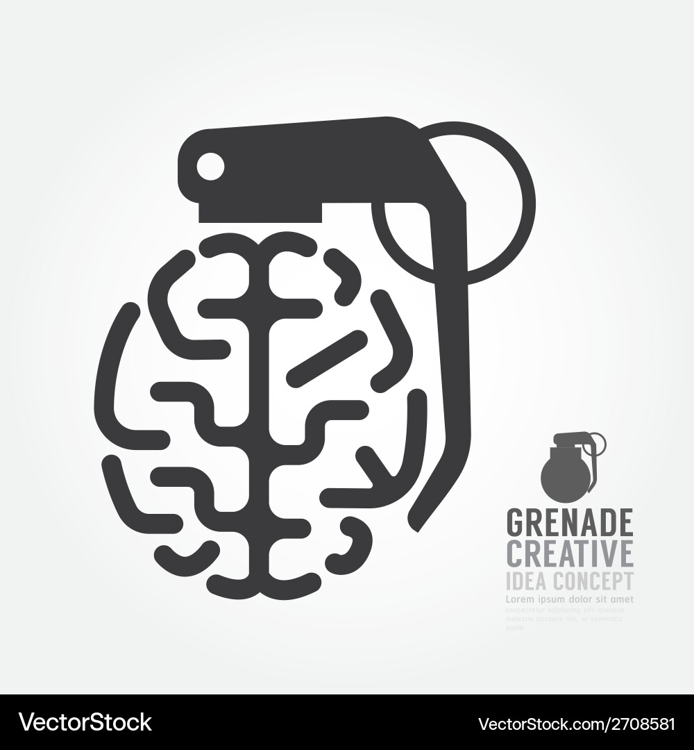 Brain distortion from grenade concept engine Vector Image
