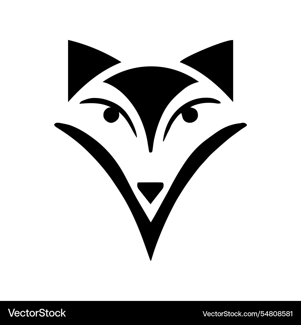 Fox head graphic black color Royalty Free Vector Image