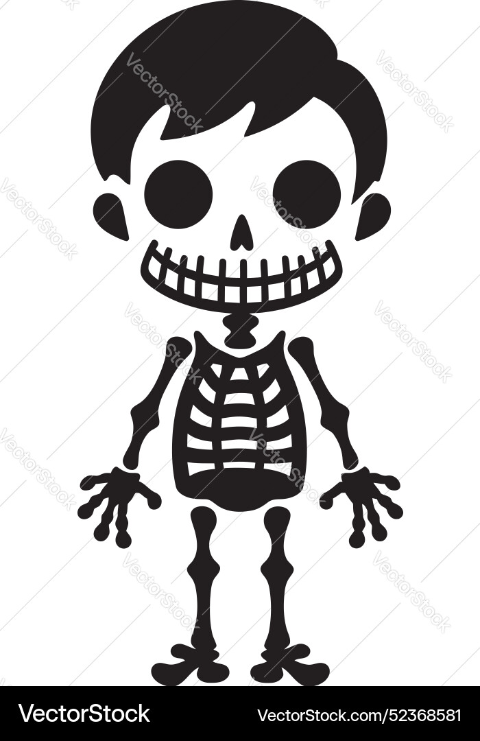Friendly skeleton charm black playful skeletal Vector Image