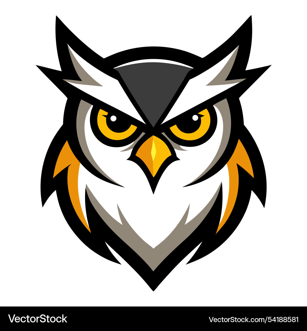 Owl head mascot logo art Royalty Free Vector Image