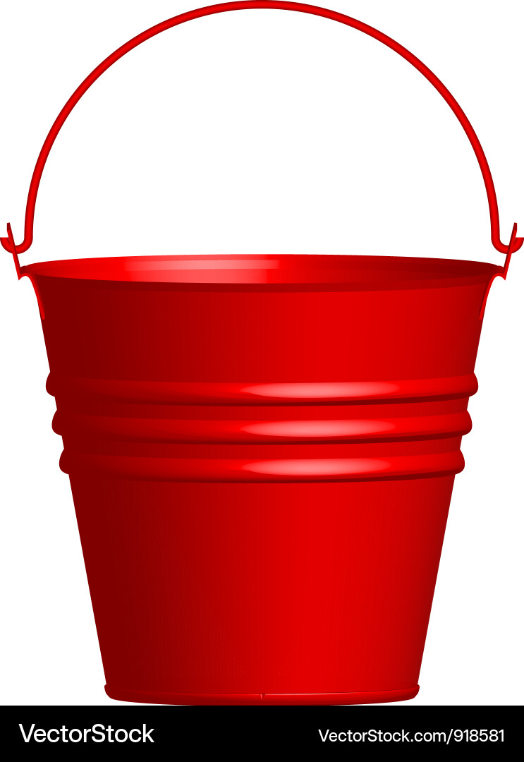 Red Metal Bucket Royalty Free Vector Image - VectorStock