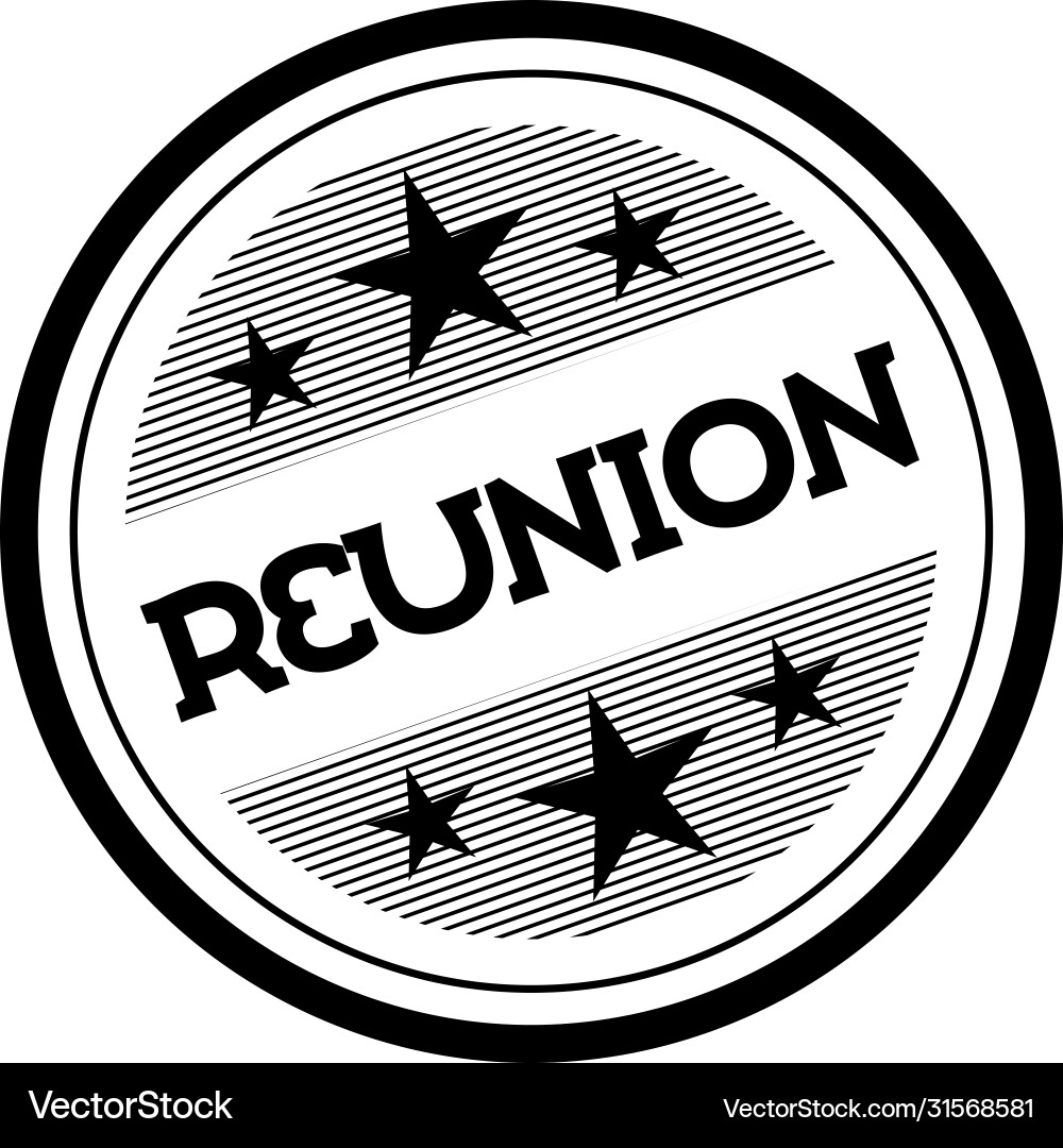 Reunion black stamp on white background Royalty Free Vector
