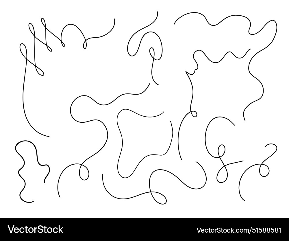 Thin line squiggle wavy abstract background Vector Image