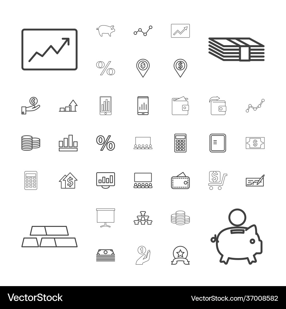 37 financial icons Royalty Free Vector Image - VectorStock