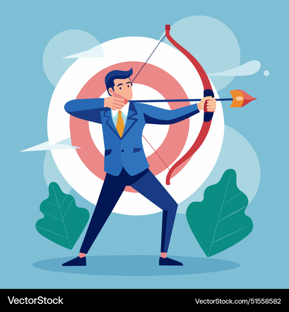 Business challenge to achieve higher target Vector Image