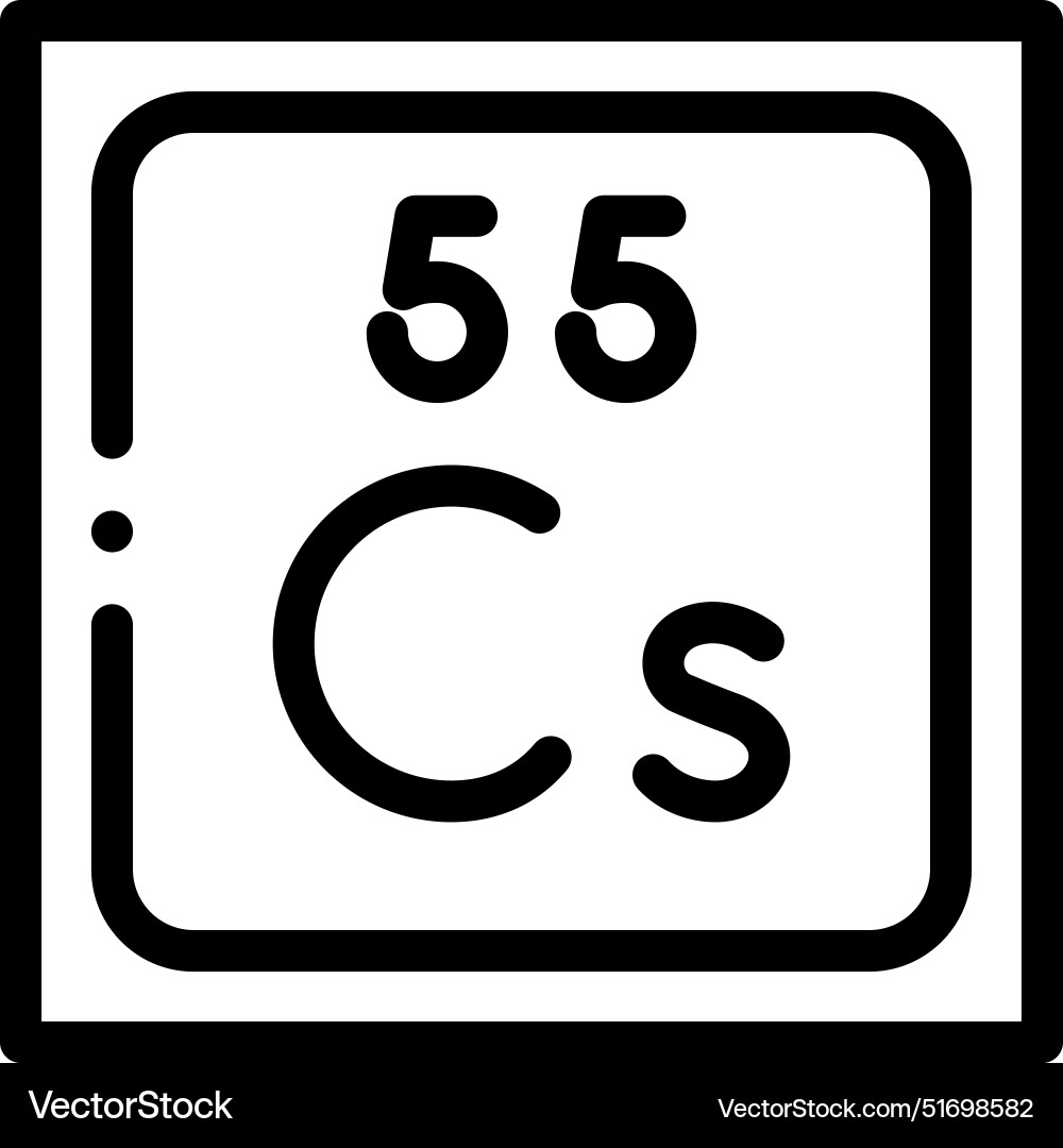 Caesium icon thin linear style design isolated Vector Image