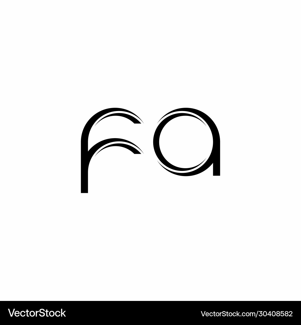 Fa logo monogram with slice rounded modern design Vector Image
